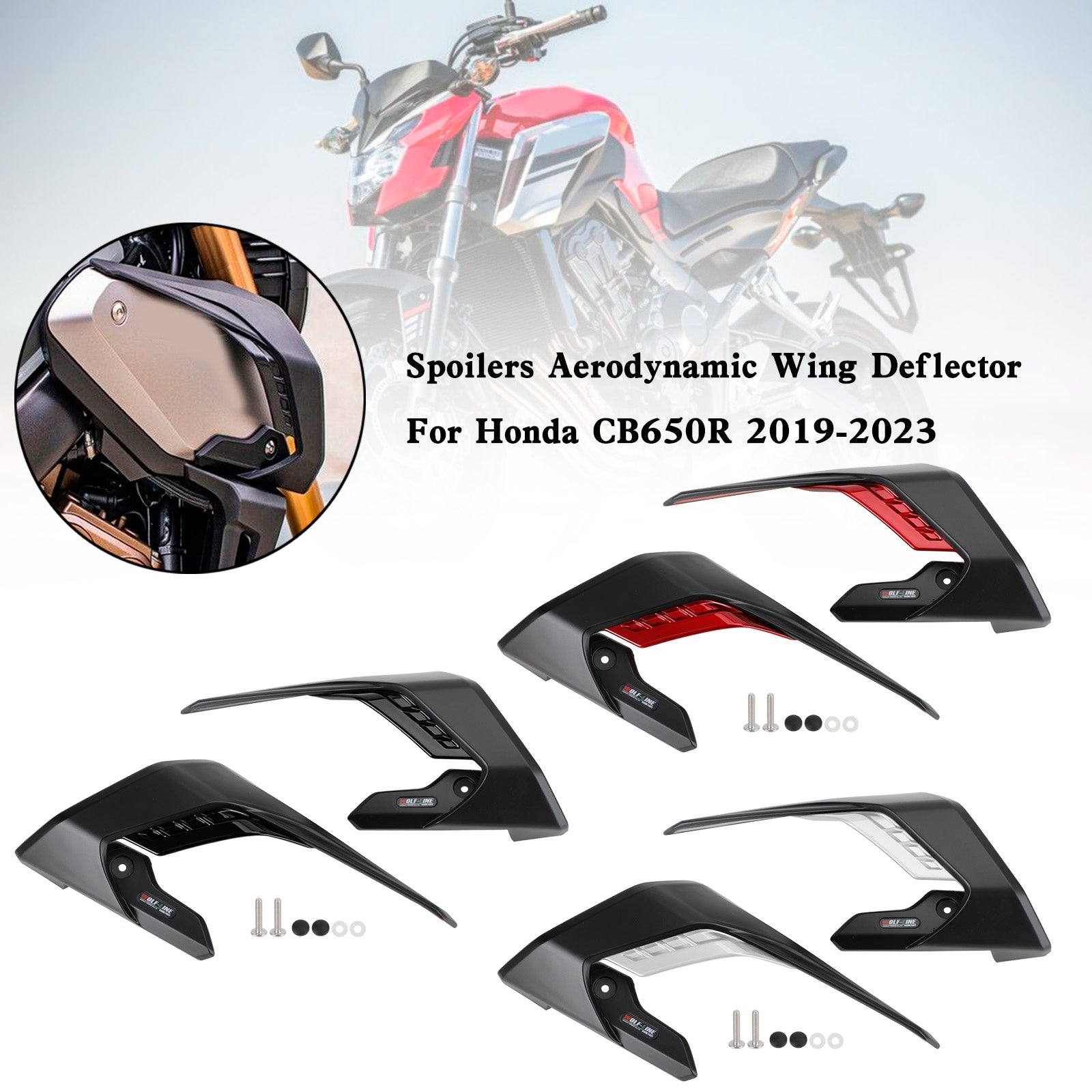 19-23 Honda CB650R Side Spoilers Aerodynamic Wing Deflector Fairing ...