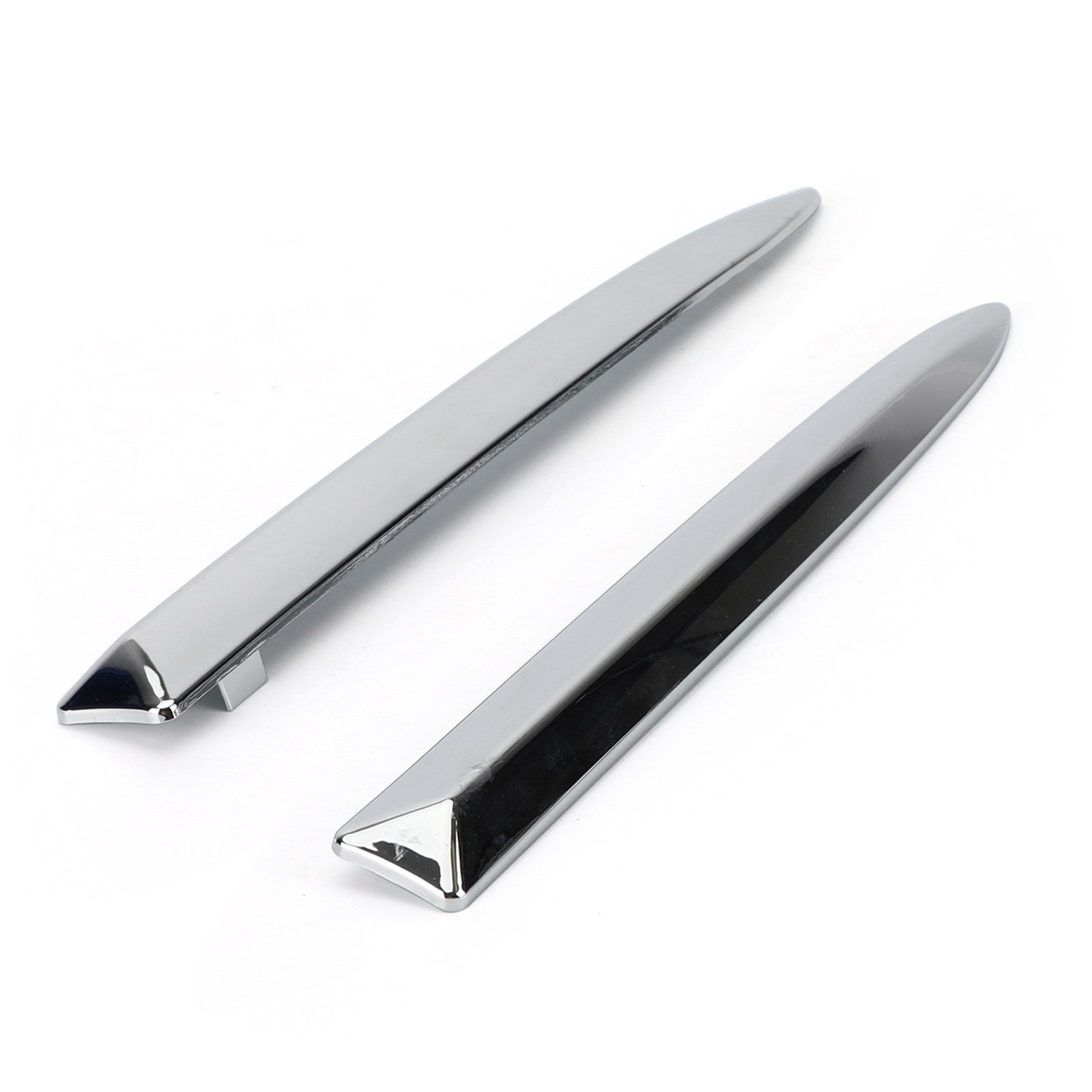 Pair Chrome Front Bumper Upper Grill Moulding Trim For Fiat 500 2007-2 ...