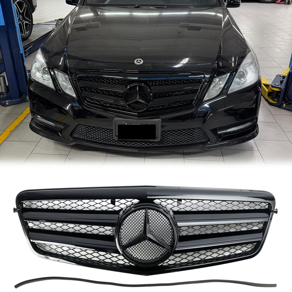 2009-2013 Mercedes-Benz E-Class W212 Black Grille AMG Style Front Bump ...