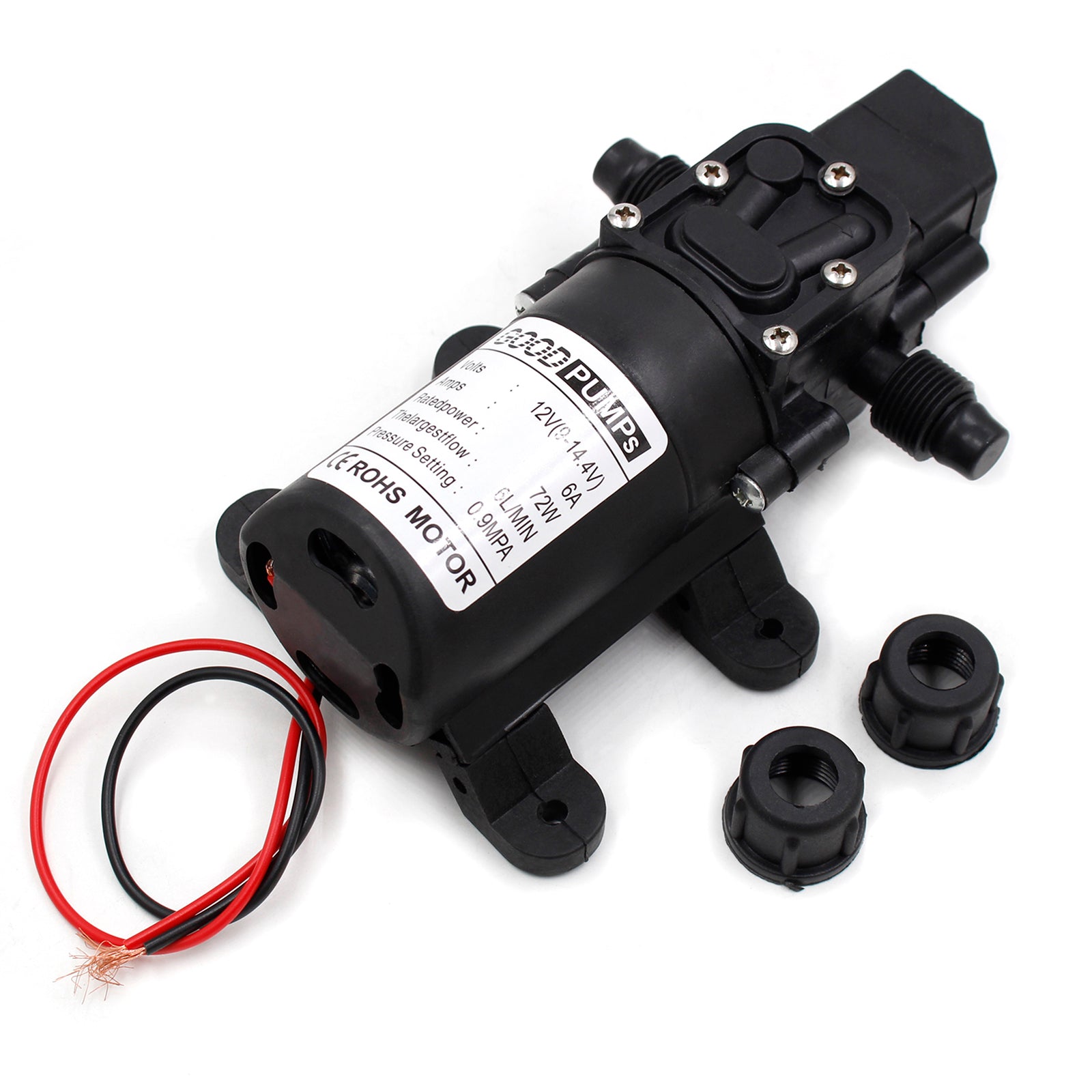 Dc12V 130Psi Self Priming Diaphragm High Pressure Water Pump Screw Thr ...
