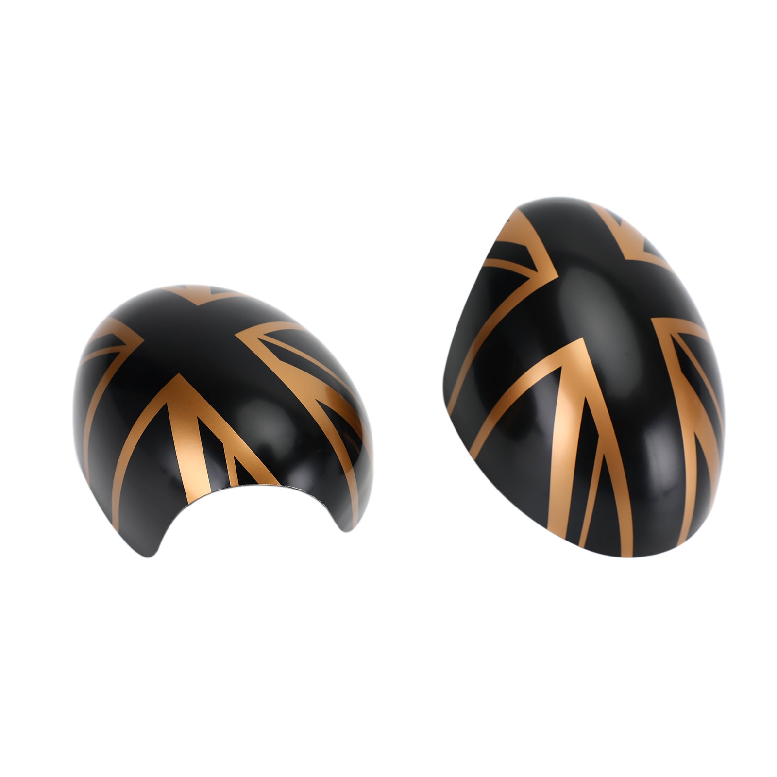 MINI Cooper R55 R56 R57 Black/Gold 2 x Union Jack UK Flag Mirror Cover ...