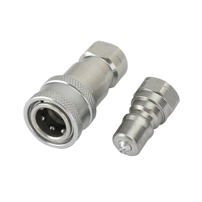 1 Sets 1/4" NPT ISO 7241-B Quick Disconnect Hydraulic Couplings / Coup ...