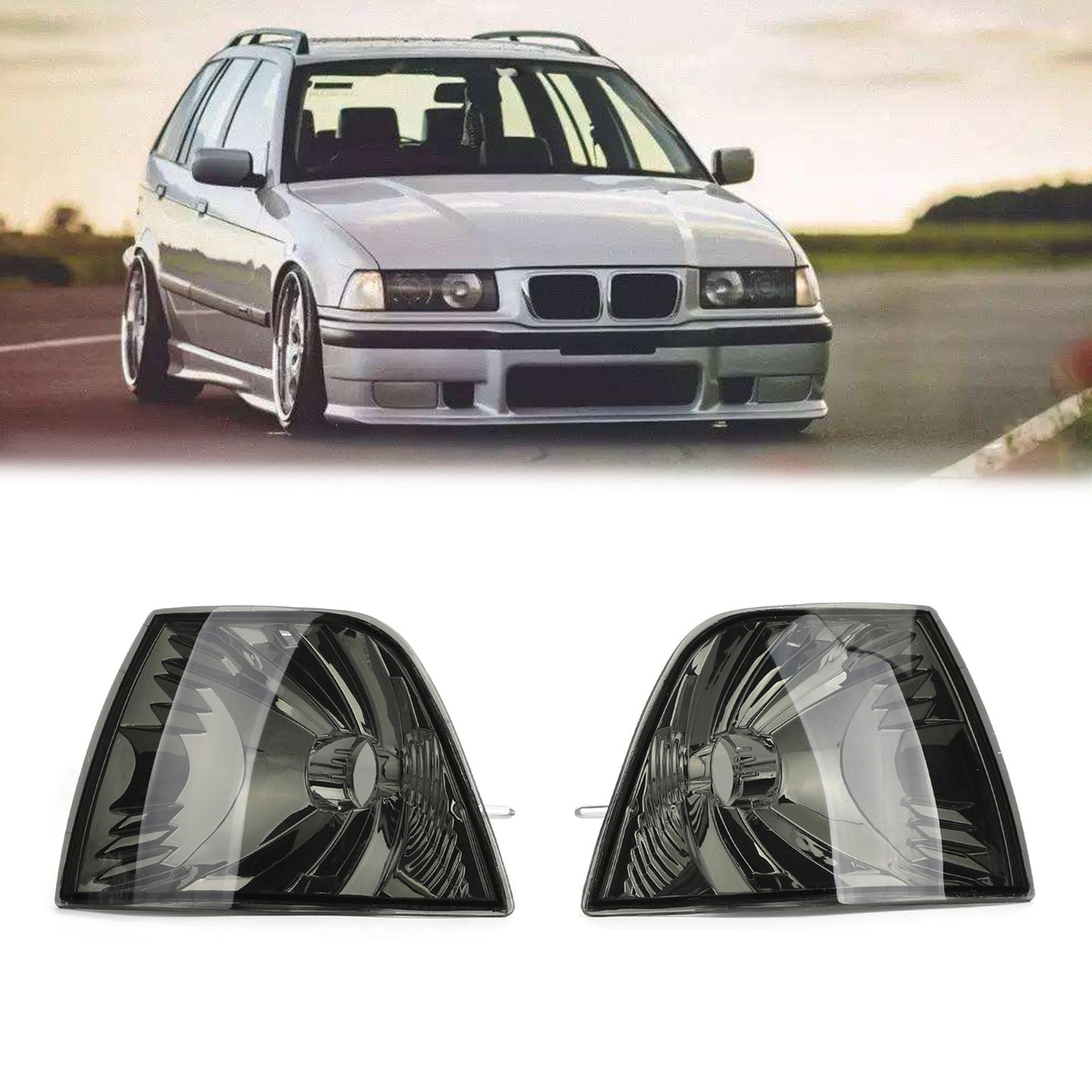BMW 3-Series E36 4DR 1992-1998 Smoke Corner Lights Parking Lamps PAIR ...