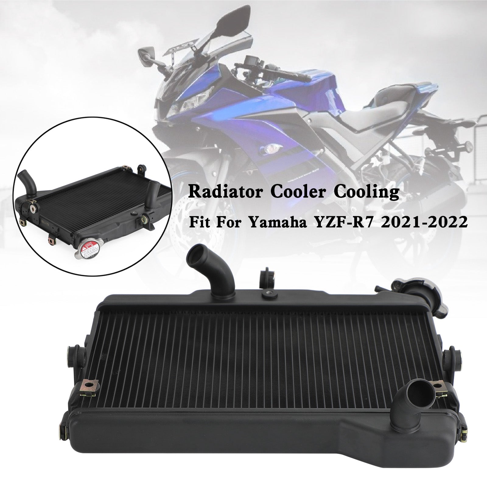 Aluminium Engine Radiator Cooler Cooling For Yamaha YZF-R7 YZF R7 2021 ...