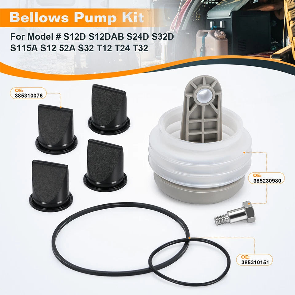 Pump Bellows Kit S & T Series Vacuum & Discharge Pump Dometic 38523098 ...