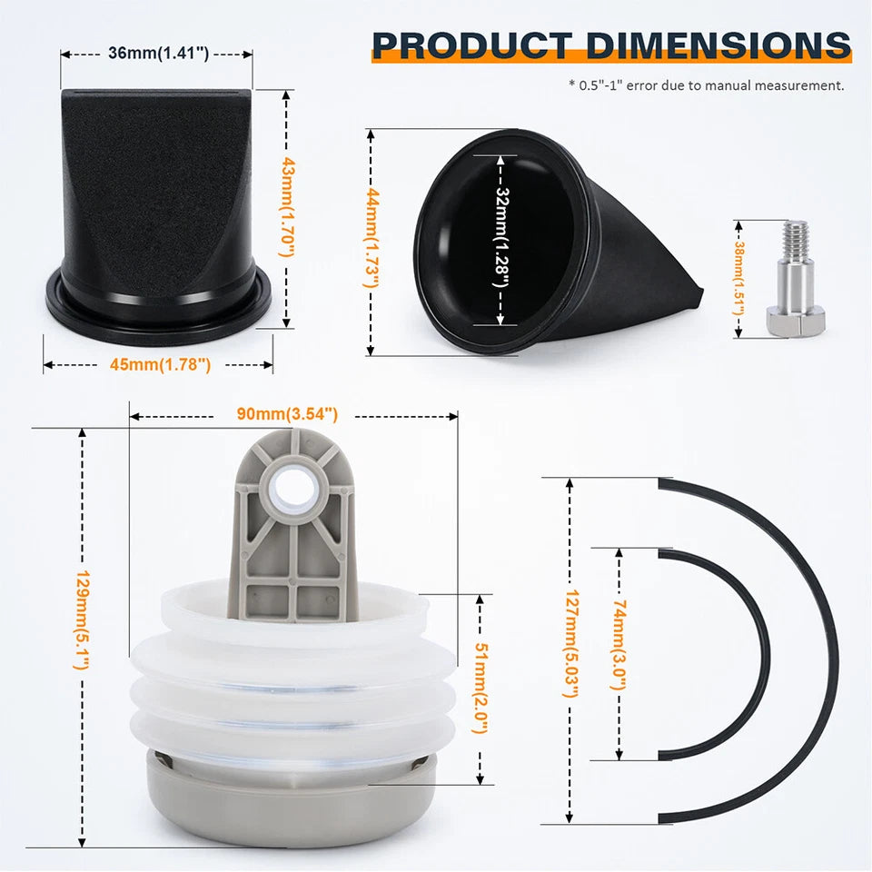 Pump Bellows Kit S & T Series Vacuum & Discharge Pump Dometic 38523098 ...